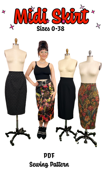 Midi Pencil Skirt PDF Sewing Pattern – Sew Anastasia
